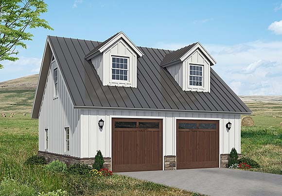 Garage Plan 84822 - 2 Car Garage Traditional Style