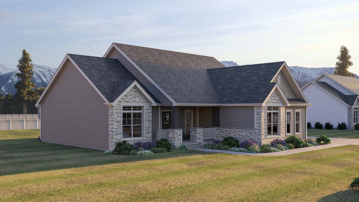 House Plan 84973 - Traditional Style with 2070 Sq Ft, 3 Bed, 2 Ba ...