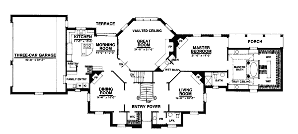 House Plan 86023 - Colonial Style with 4171 Sq Ft, 5 Bed, 3 Bath,