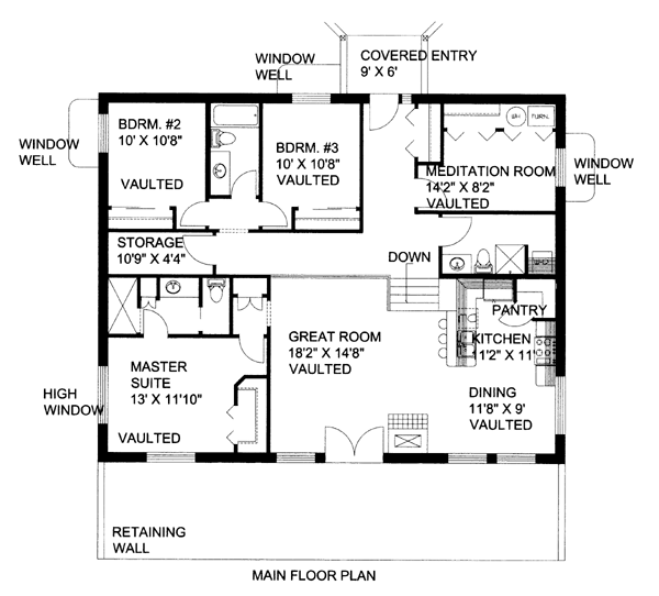 House Plan 86626 - with 1824 Sq Ft, 3 Bed, 1 Bath, 2 3/4 Bath ...