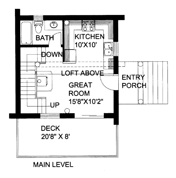 House Plan 86747 - Log Style with 1067 Sq Ft | COOLhouseplans.com