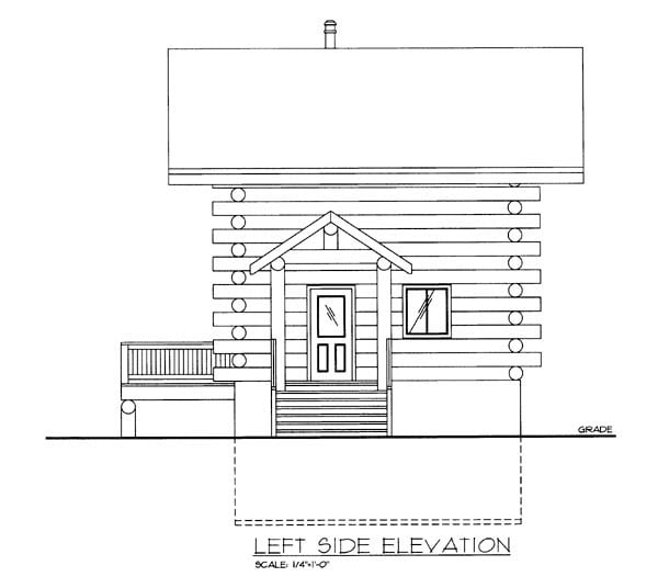 House Plan 86747 - Log Style with 1067 Sq Ft | COOLhouseplans.com