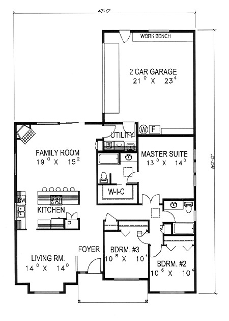 House Plan 86836 - Traditional Style with 1568 Sq Ft, 3 Bed, 2 Ba ...