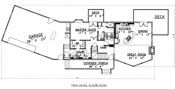 House Plan 87224 - Contemporary Style with 2127 Sq Ft, 4 Bed, 3 B ...