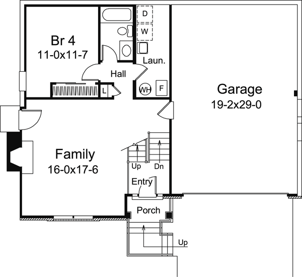 House Plan 87801 - Traditional Style with 2080 Sq Ft, 4 Bed, 3 Ba ...