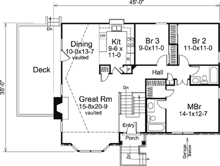 House Plan 87801 - Traditional Style with 2080 Sq Ft, 4 Bed, 3 Ba ...