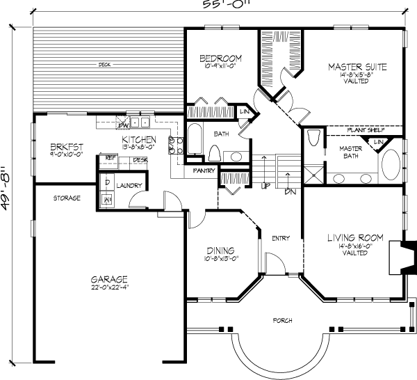 House Plan 88433 - Traditional Style with 2293 Sq Ft, 3 Bed, 3 Ba ...