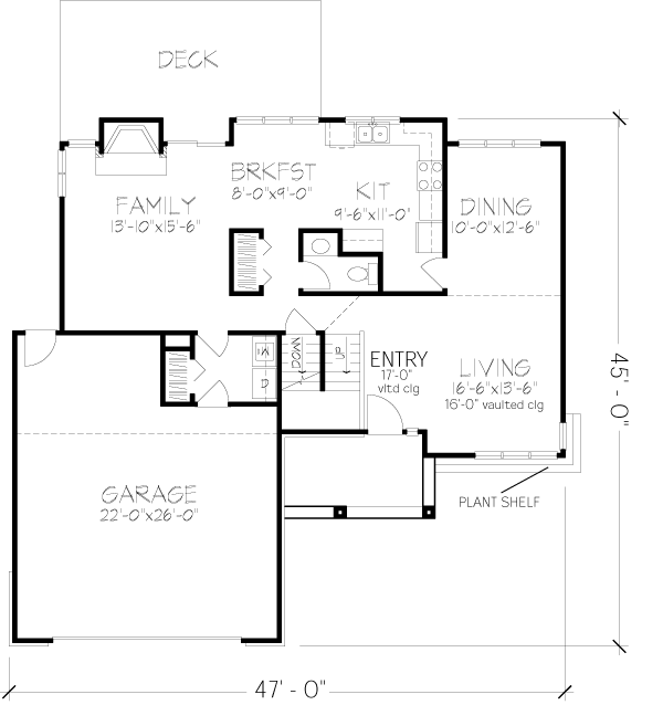 House Plan 88453 - Traditional Style with 1847 Sq Ft, 3 Bed, 2 Ba ...