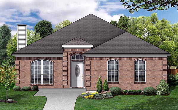 House Plan 89887 - Traditional Style with 1603 Sq Ft, 3 Bed, 2 Ba ...