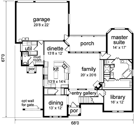 House Plan 89962 - European Style with 3690 Sq Ft, 4 Bed, 3 Bath ...