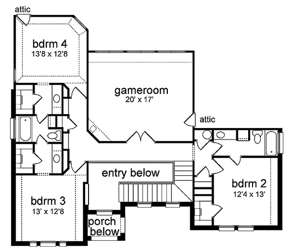 House Plan 89962 - European Style with 3690 Sq Ft, 4 Bed, 3 Bath ...