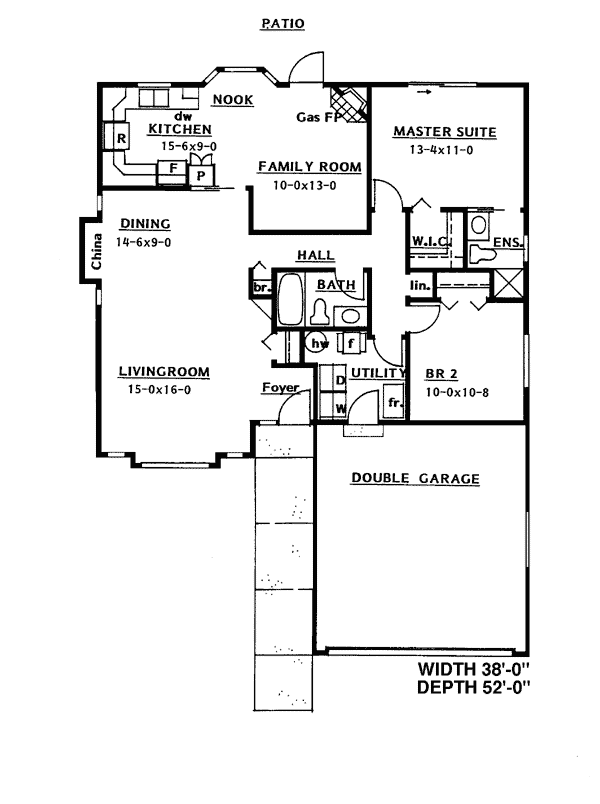 House Plan 90988 - Traditional Style with 1220 Sq Ft, 2 Bed, 2 Ba ...