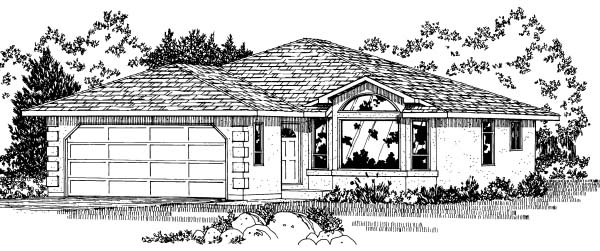 House Plan 90998 - Traditional Style with 1266 Sq Ft, 2 Bed, 2 Ba ...
