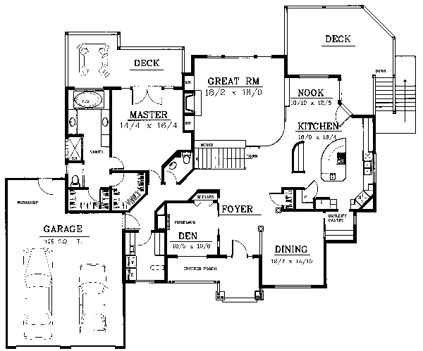 House Plan 91616 - Traditional Style with 3329 Sq Ft, 3 Bed, 2 Ba ...