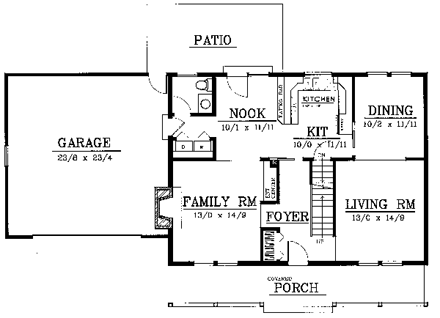 House Plan 91827 - Farmhouse Style with 1921 Sq Ft, 3 Bed, 2 Bath ...