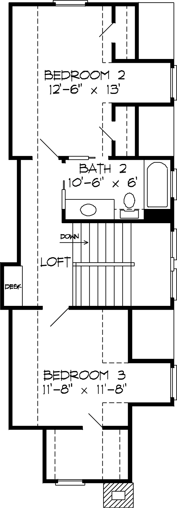 House Plan 95626 - Narrow Lot Style with 1780 Sq Ft, 3 Bed, 2 Bat ...