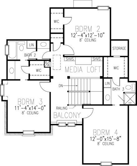 House Plan 95696 - Country Style with 3044 Sq Ft, 4 Bed, 3 Bath ...