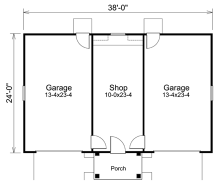 Garage Plan 95929 - 2 Car Garage