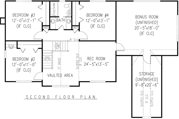 House Plan 96872 - Farmhouse Style with 2599 Sq Ft, 5 Bed, 2 Bath ...