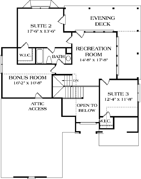 House Plan 96987 - Traditional Style with 2412 Sq Ft, 3 Bed, 2 Ba ...