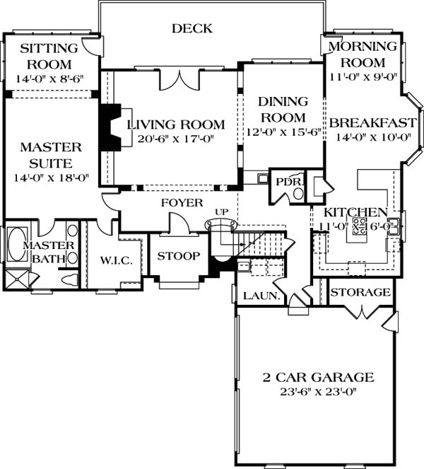 House Plan 97064 - Traditional Style with 2856 Sq Ft, 3 Bed, 2 Ba ...