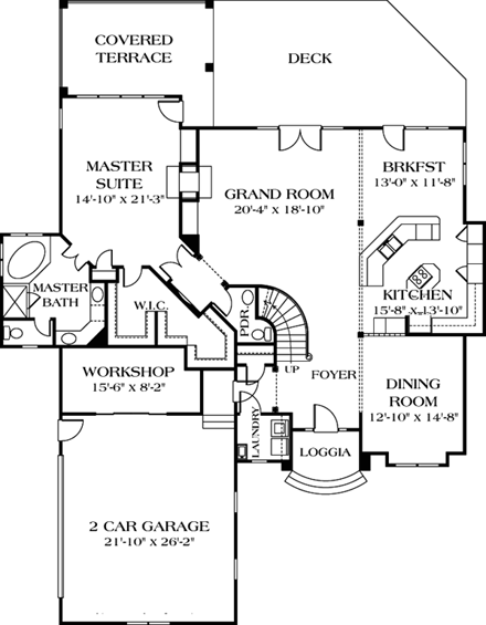 House Plan 97082 - Traditional Style with 2967 Sq Ft, 3 Bed, 2 Ba