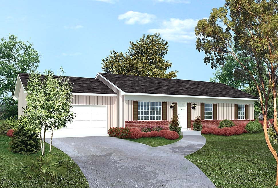 House Plan 97233 - Traditional Style with 1288 Sq Ft, 3 Bed, 2 Ba ...