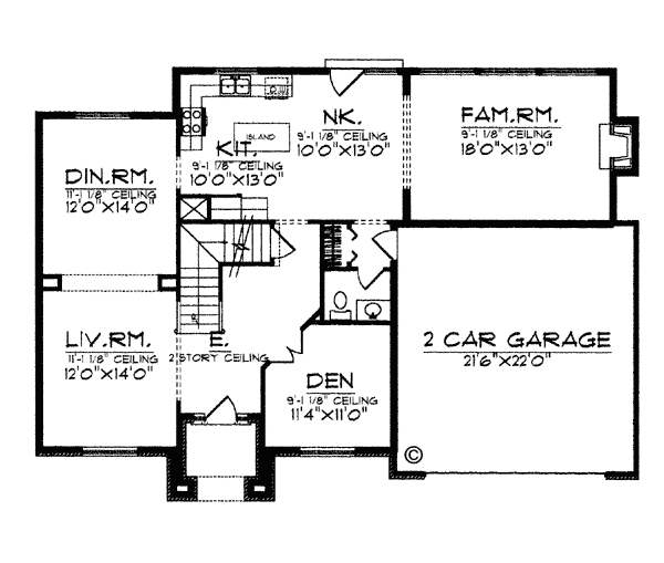 House Plan 97349 - Traditional Style with 2420 Sq Ft, 4 Bed, 2 Ba ...