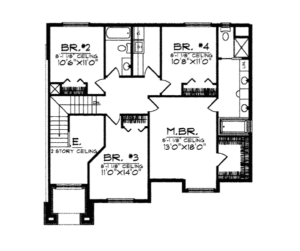 House Plan 97349 - Traditional Style with 2420 Sq Ft, 4 Bed, 2 Ba ...