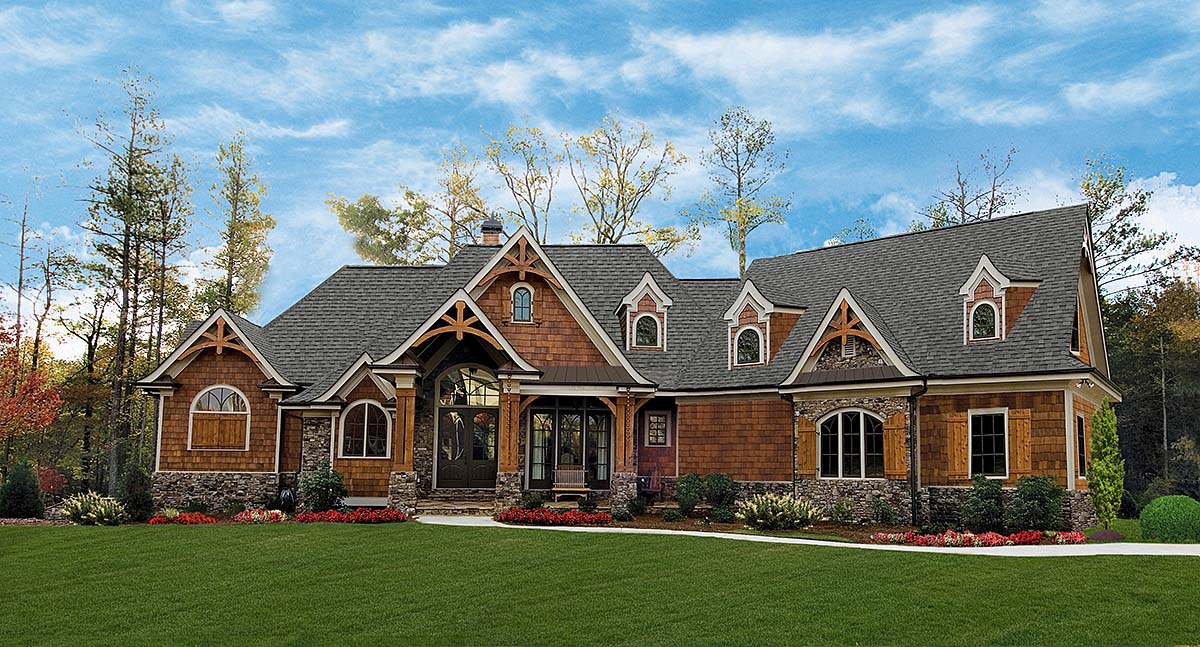 House Plan 97670 - Tuscan Style with 5530 Sq Ft, 4 Bed, 3 Bath, 1 ...
