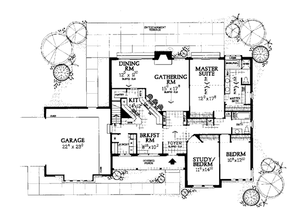 House Plan 99281 - Bungalow Style with 1944 Sq Ft, 3 Bed, 2 Bath ...