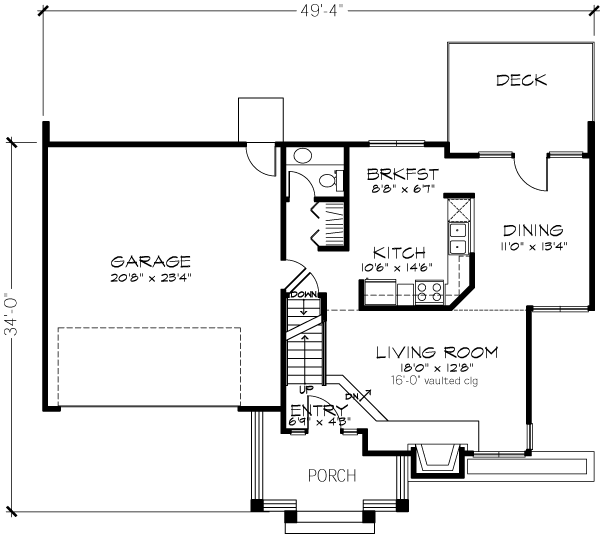 House Plan 99304 - Contemporary Style with 1331 Sq Ft, 2 Bed, 2 B ...