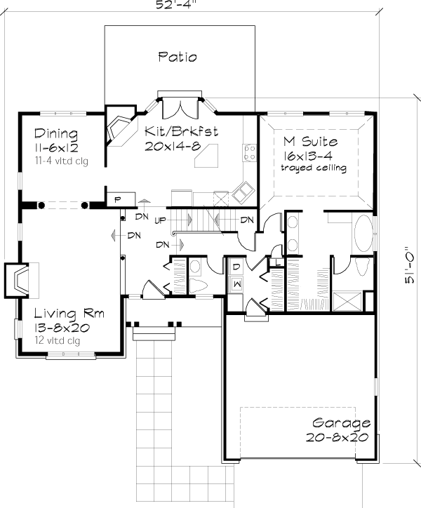 House Plan 99358 - Traditional Style with 2020 Sq Ft, 3 Bed, 2 Ba ...